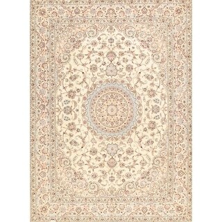 Canvello Nain Hand-Knotted Ivory And Gold Rug - 8'4" X 11'7" - 8' 4" X ...