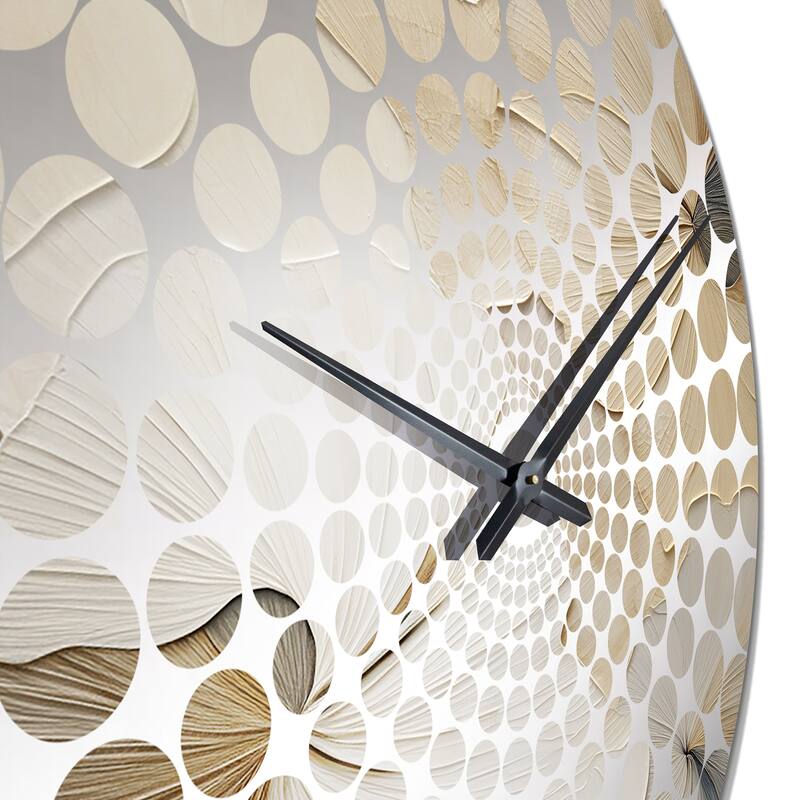 Designart "beige minimalism elegance in bloom" Beige Flowers Clocks ...