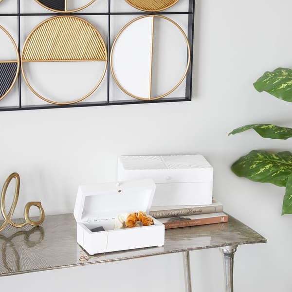 CosmoLiving by Cosmopolitan Wood Contemporary Boxes Wood 4 x 10 x 6 - S ...