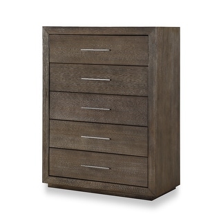 Nels 53 Inch 5 Drawer Tall Wood Dresser Chest, Bar Handle, Distressed ...