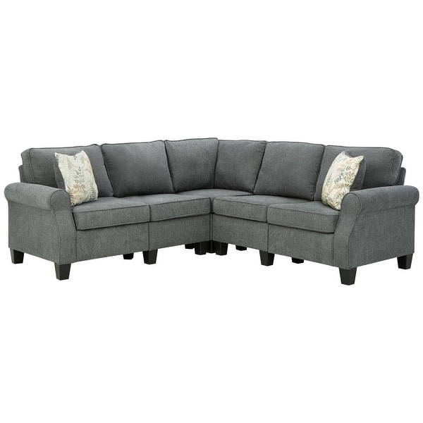 Signature Design by Ashley Alessio 4-Piece Sectional, Charcoal Gray ...