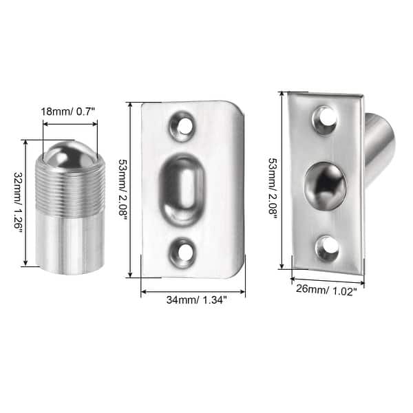 2Pcs Steel Closet Door Ball Catch with Strike Ball Latch Hardware ...