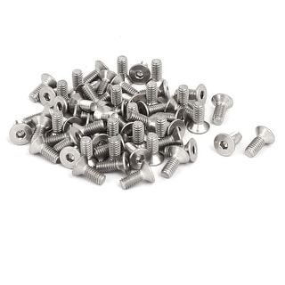 M4x10mm 304 Stainless Steel Flat Head Hex Socket Screws Fasteners ...