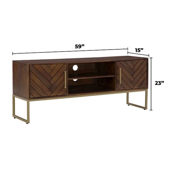 San Marino Fruitwood Solid Wood 59-Inch TV Stand with Storage - 59 ...