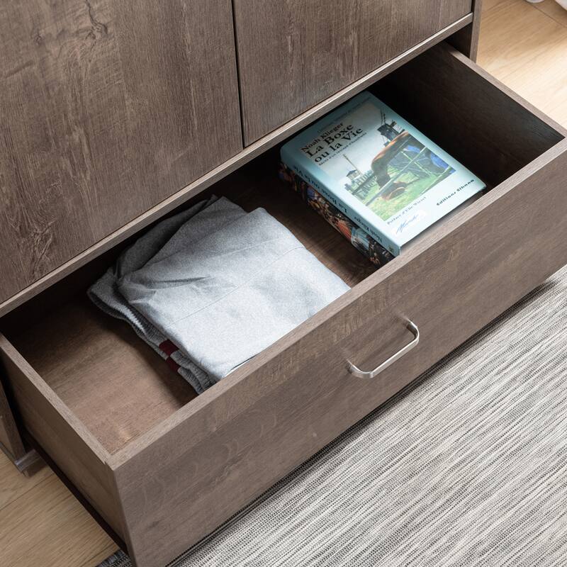 DH BASIC Contemporary Wardrobe Armoire with Bar Pulls by Denhour ...