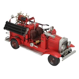 Cheung's 1927's Style Handcrafted Distressed Metal Fire Engine Figurine ...
