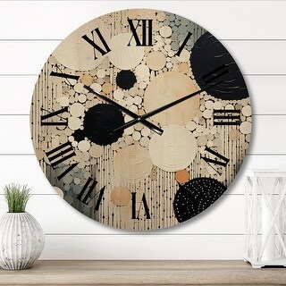Designart "Monochrome Medley III" Abstract Collages Oversized Wood Wall ...