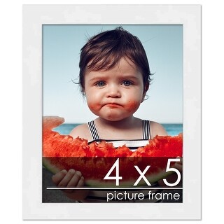 4x5 Frame White Solid Pine Wood Picture Frame | UV Acrylic, Foam Board ...