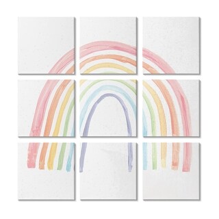 Stupell Traditional Rainbow Stripes Kid's Minimal Chromatic Arches 9pc ...