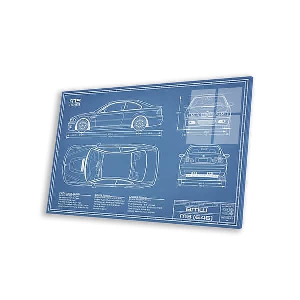 BMW M2 (E46) Blueprint Print On Acrylic Glass by Action Blueprints ...