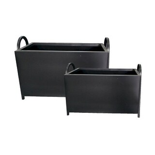 Rectangular Black Matte Metal Planters (Set Of 2) - Bed Bath & Beyond ...