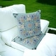 HomeRoots Set of Two 16" X 16" Blue and Gray Blown Seam Paisley Indoor ...
