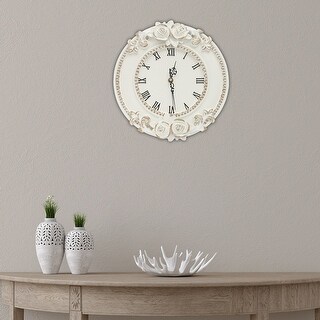 White Large Wall Clock Round Home Decoration Clock - Bed Bath & Beyond ...