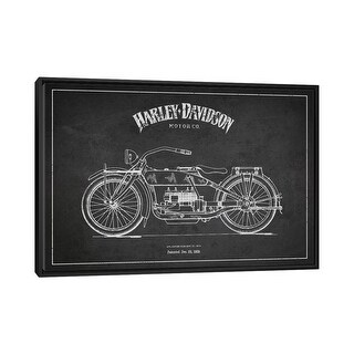 iCanvas "Harley-Davidson Charcoal Patent Blueprint" by Aged Pixel ...