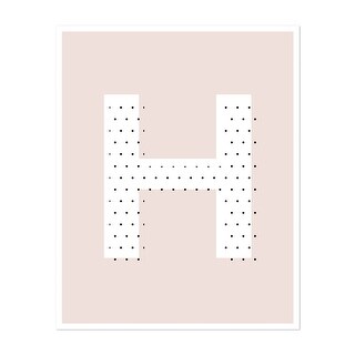 H Polka Dot Initial Typography Floral Nature Pattern Art Print/Poster ...