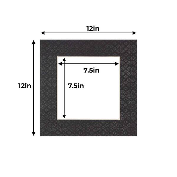 12x12 Mat for 8x8 Photo - Morroco Black Matboard for Frames Measuring ...