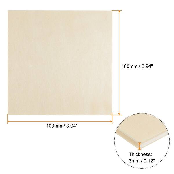 5pcs Unfinished Wood Square Cutouts, Squares Wood Slices, 0.12" Thick ...