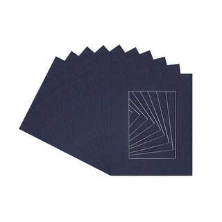 Pack of TEN 6x10 Mats Bevel Cut for 4x8 Photos - Acid Free Navy Canvas ...