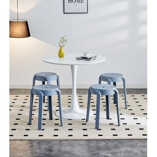 4 Piece of Stackable Colorful Round Plastic Chair Nesting Stools Indoor ...