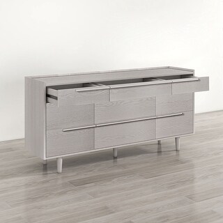 Modern Style Wood Grain 9-Drawer Dresser with Solid Wood Legs - Bed ...
