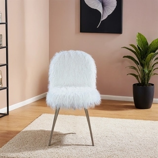 Faux Fur Accent Chair with Gold Legs - Bed Bath & Beyond - 40745536