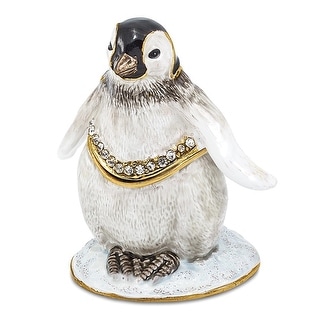 Curata Pewter Bejeweled Crystals Gold-Tone Enameled Peeps Baby Penguin ...