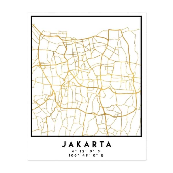 Jakarta Indonesia Jakarta Street Map Maps Minimal Art Print/Poster ...