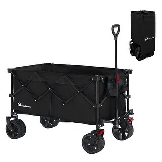 Collapsible Folding Wagon Cart Heavy Duty Garden Portable Cart with All ...
