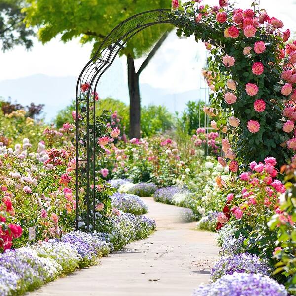 Gymax 99'' Tall Garden Arch Arbor Trellis w/7 Combination Ways & 2 - On Sale - Bed Bath & Beyond ...