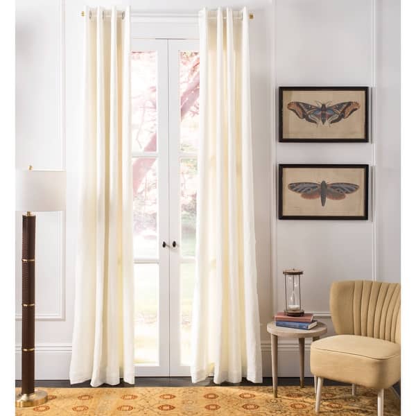 SAFAVIEH Vari Linen 84-inch Single Curtain Panel - 84" L x 52" W - Bed ...