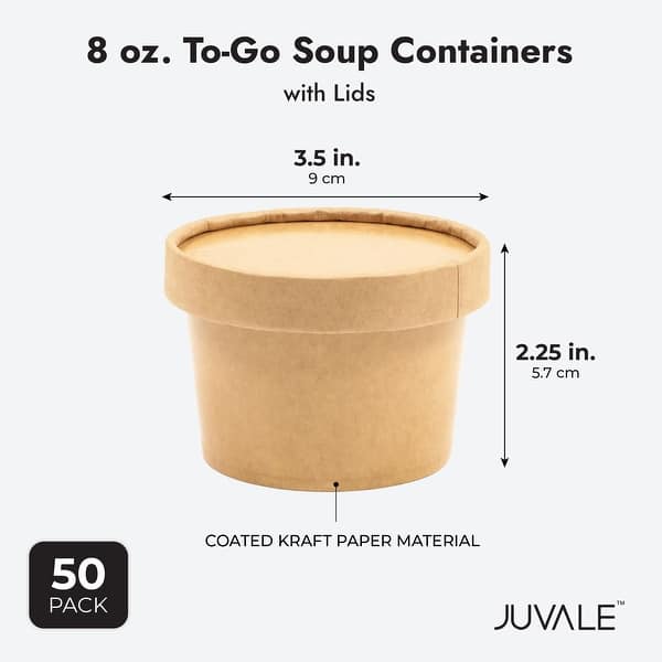 8 oz To Go Soup Containers with Lids, Disposable Paper Bowls (50 Pack ...