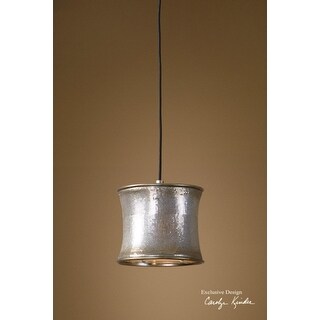 8" Contemporary Sleek Champagne Metallic Mesh Mini Hanging Light ...