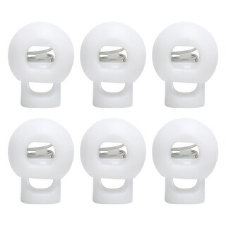 6pcs Plastic Cord Lock Stopper End Spring Fastener Organizers White ...