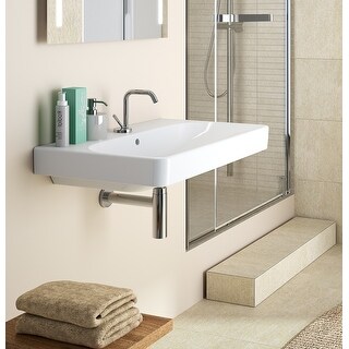 Bissonnet Smyle 90 Smyle 35-3/8" Vitreous China Wall Mounted Bathroom ...