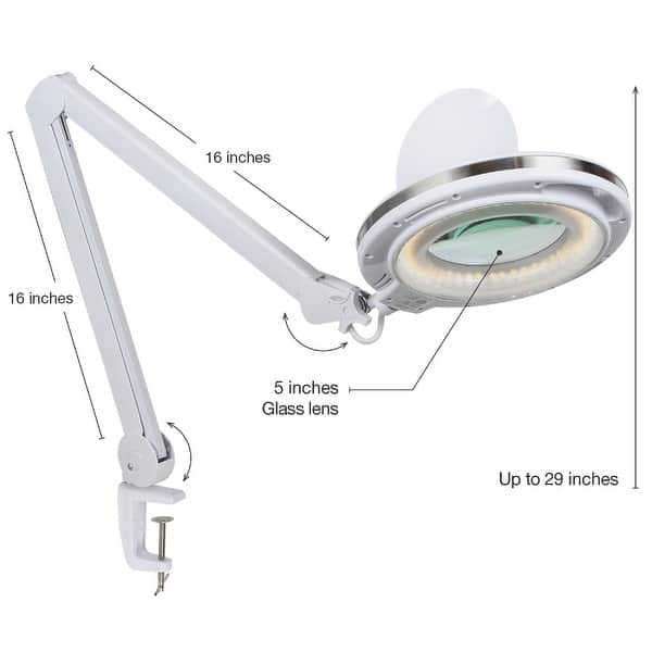 Brightech Lightview Pro 33 in. White Plug-in Adjustable Swing Arm ...