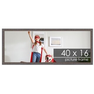 40x16 Distressed/Aged Complete Wood Panoramic Frame with UV Acrylic ...