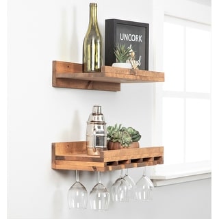 Rustic Luxe Wall Mounted Wine Glass Stemware Rack - Bed Bath & Beyond ...