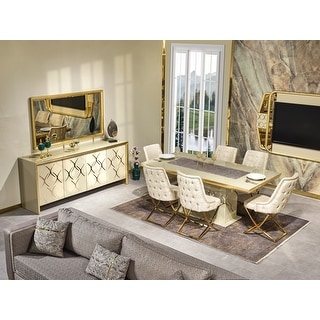 Conti Modern Dining Room Table And 6 Dining Room Chairs Set - Bed Bath ...