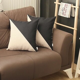 Set Of 2 Black And White Diagonal Pillow Covers - Bed Bath & Beyond ...
