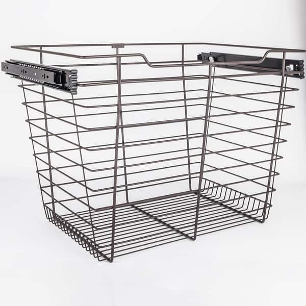 Hardware Resources 17" Tall Pull Out Wire Basket with Full Extension ...