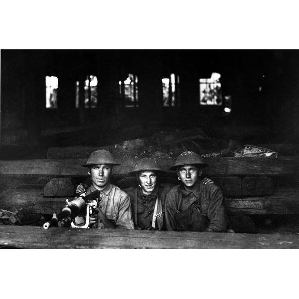 American Machine Gun Set Up In Railroad Shop Ninth Machine Gun ...