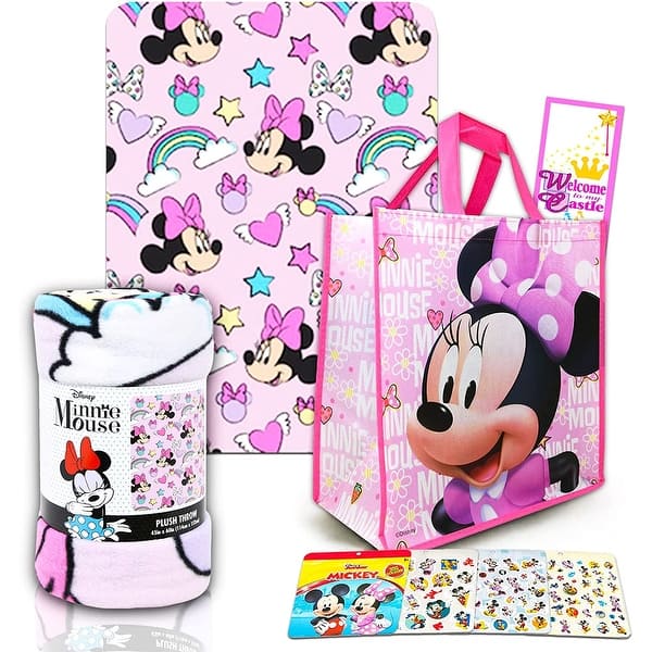 Disney Minnie Mouse Fleece Throw Blanket and Tote Bundle - Bed Bath ...
