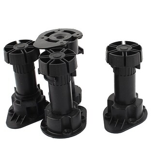 Adjustable Black Plastic Kitchen Cabinet Cupboard Plinth Foot Leg 4Pcs ...