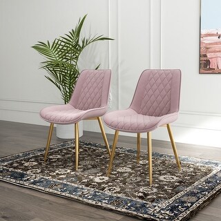 Simo Mid Century Velvet Dining Chair in Pink (Set of 2) - Bed Bath ...