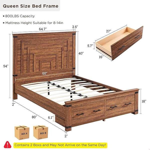 Tall wooden bed frame queen store
