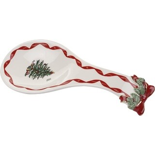 Spode Christmas Tree Gold Ribbons Spoon Rest - 9.25" x 4" x 2" - On ...