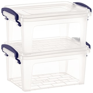 Superio Clear Stackable Storage Containers with Lid 1.75 qt (2 pack ...