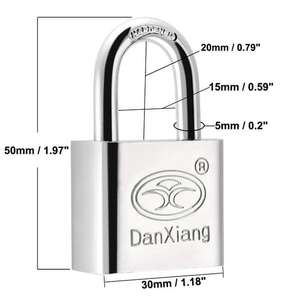 30mm Body Wide Stainless Steel Padlock Chrome Plated Shackle, Keyed ...