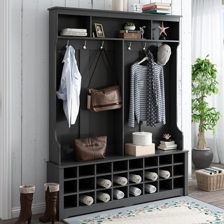 Shoe Organizer Particle Board Entryway Hall Tree Closet Portable ...