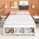 White Full Size Storage Bed Platform Bed w/ 2 Storage Drawers and 3 ...